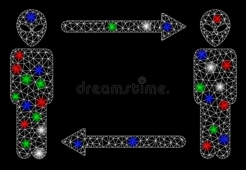 Bright Mesh Wire Frame Alien Exchange Arrows with Light Spots Stock ...