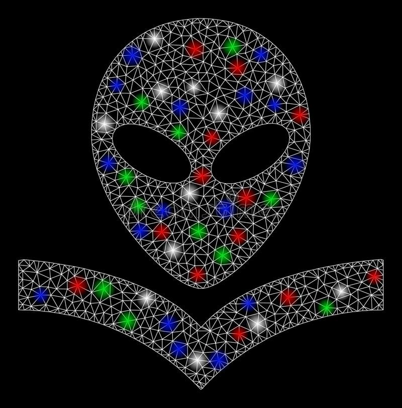 Bright Mesh Wire Frame Alien Knowledge Book with Flare Spots Stock ...