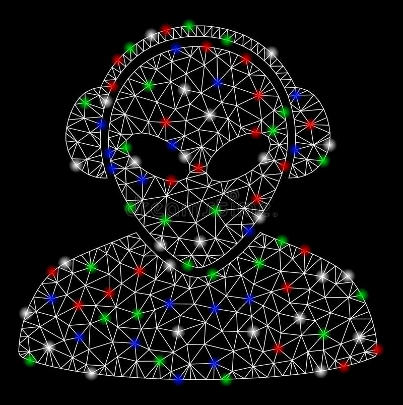Bright Mesh Wire Frame Alien Operator with Flare Spots Stock Vector ... Bright Mesh Wire Frame Alien Operator with Flare Spots Stock Vector ...