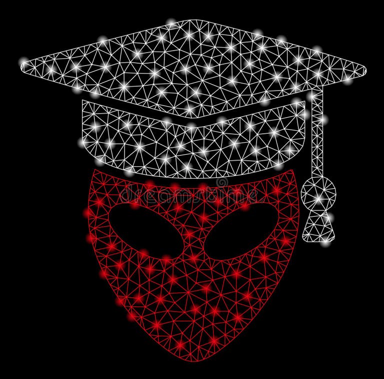 Bright Mesh Wire Frame Alien Scientist with Light Spots Stock Vector ...