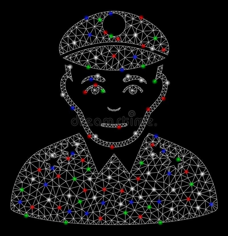 Bright Mesh Wire Frame Army General with Flash Spots Stock Vector ...