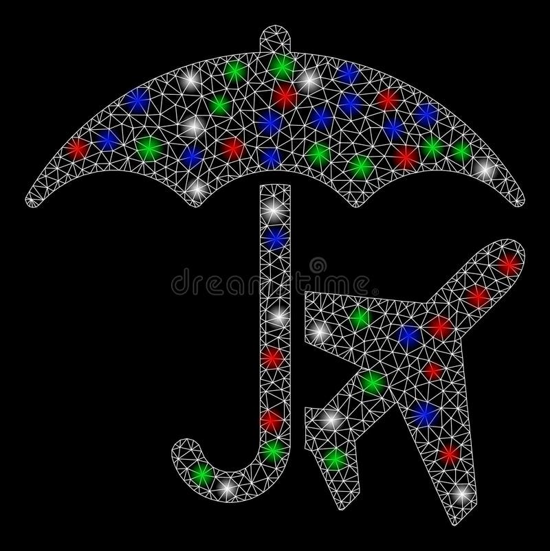 Bright Mesh Wire Frame Aviation Umbrella with Flash Spots Stock ...