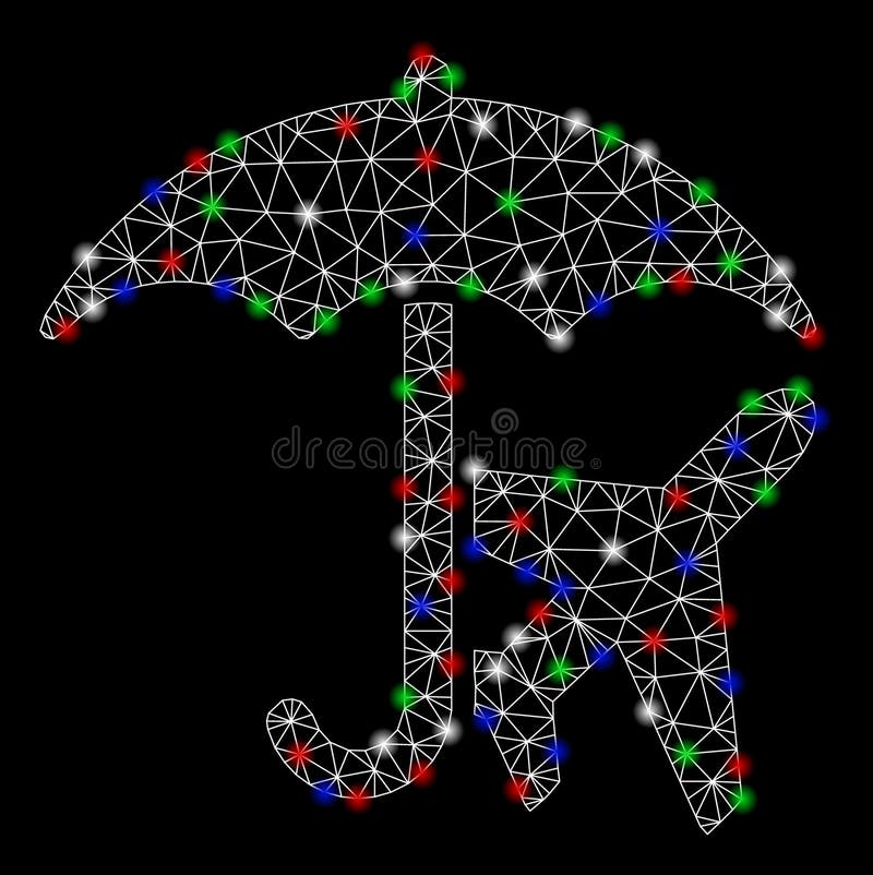 Bright Mesh Wire Frame Aviation Umbrella with Flash Spots Stock Vector ...