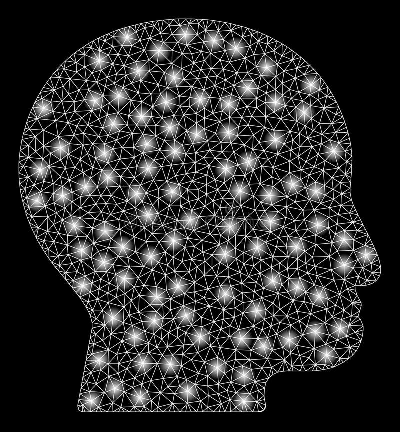 Bright Mesh Wire Frame Bald Head with Flare Spots Stock Vector ...