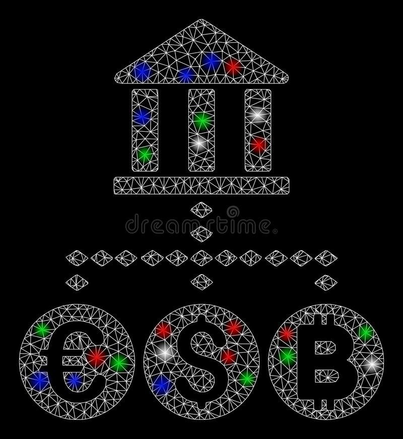 Bright Mesh Wire Frame Bank Currency with Flash Spots Stock Vector ...
