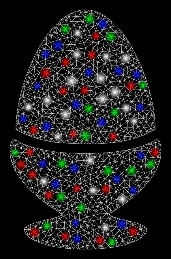 Bright Mesh Wire Frame Boiled Egg with Flare Spots Stock Vector ...