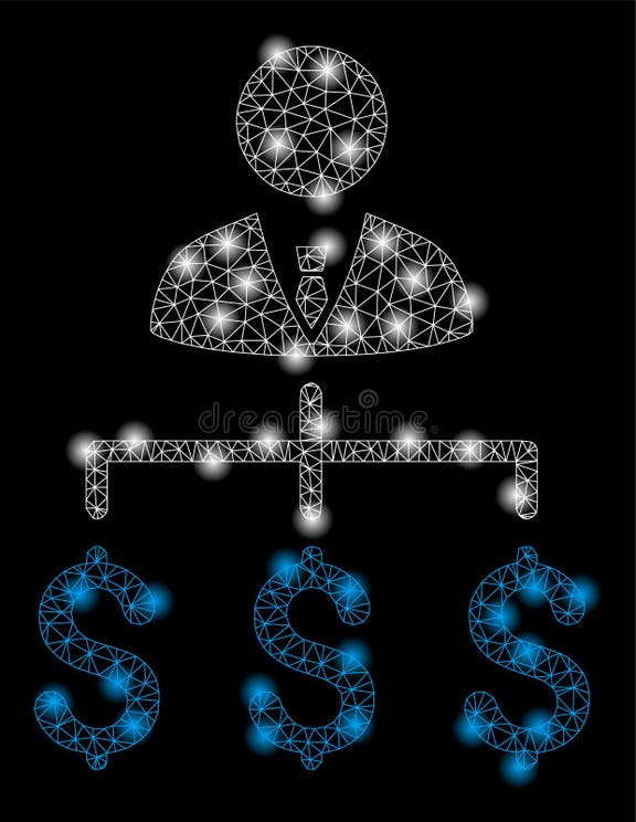 Bright Mesh Wire Frame Boss Payments with Flare Spots Stock Vector ...