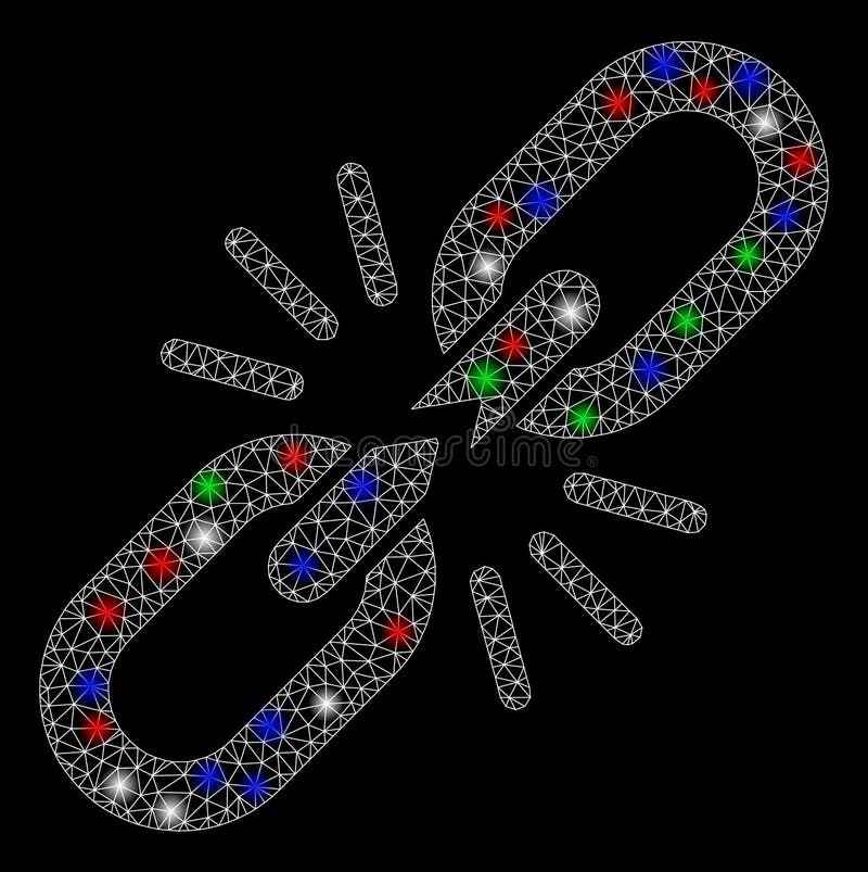 Bright Mesh Wire Frame Break Chain Link with Light Spots Stock Vector ...