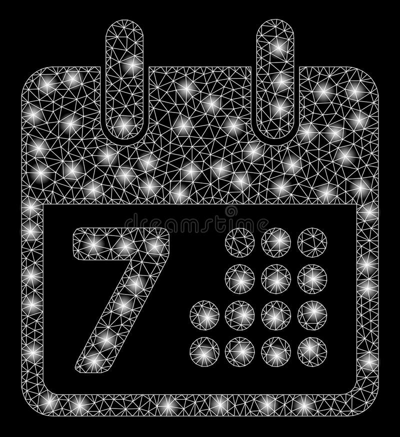 Bright Mesh Wire Frame Calendar with Flare Spots Stock Vector ...