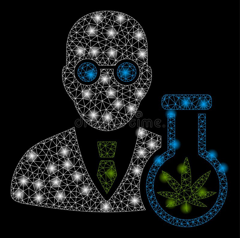 Bright Mesh Wire Frame Cannabis Chemist with Flare Spots Stock Vector ... Bright Mesh Wire Frame Cannabis Chemist with Flare Spots Stock Vector ...