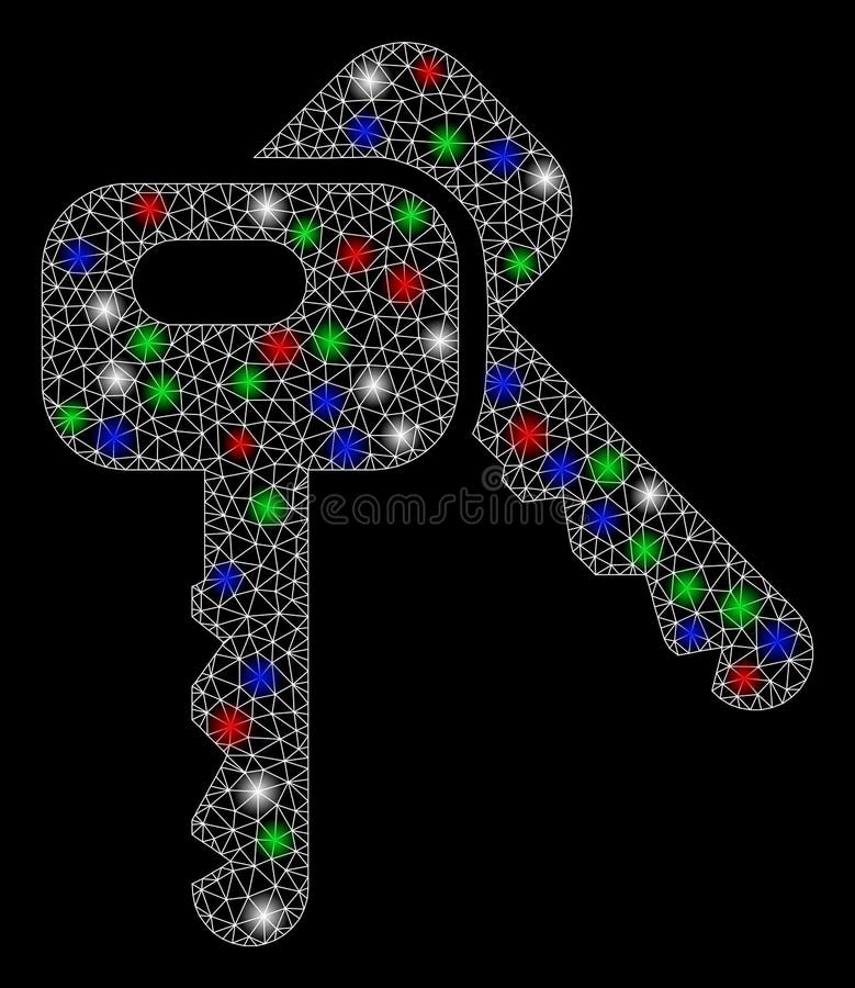 Bright Mesh Wire Frame Car Keys with Flash Spots Stock Vector ...