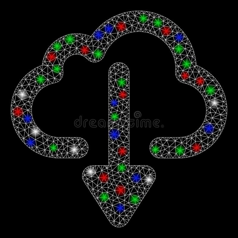 Bright Mesh Wire Frame Cloud Download with Flare Spots Stock Vector ...