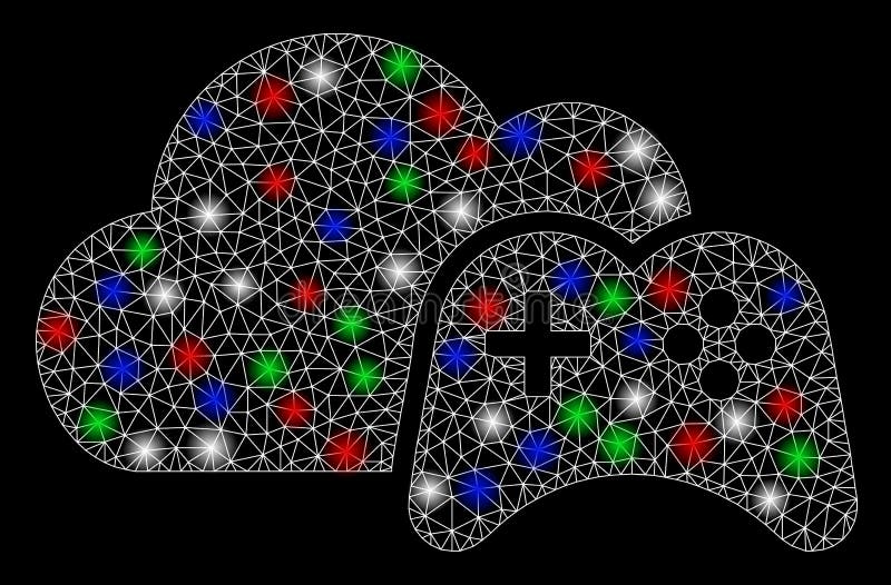 Bright Mesh Wire Frame Cloud Game Controller with Light Spots Stock ...