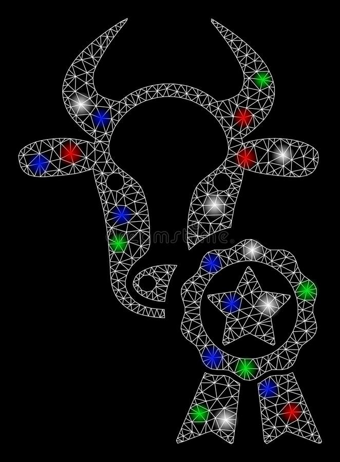 Bright Mesh Wire Frame Cow Award with Flash Spots Stock Vector ...