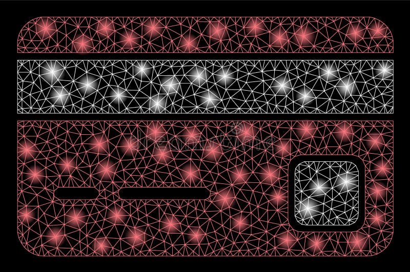 Bright Mesh Wire Frame Credit Card with Flare Spots Stock Vector ...