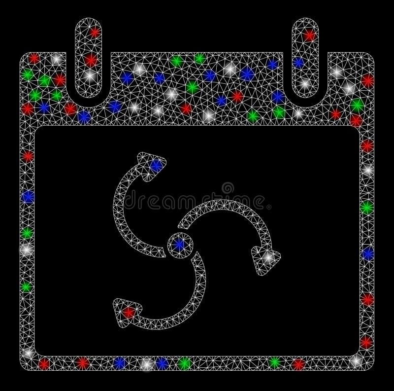 Bright Mesh Wire Frame Cyclone Calendar Day with Flare Spots Stock ...