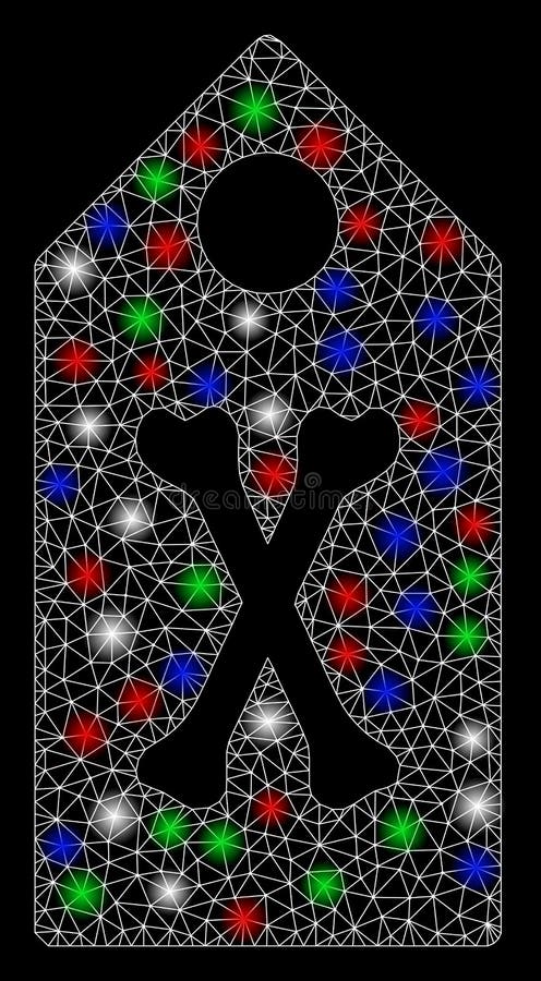 Bright Mesh Wire Frame Dead Marker with Flash Spots Stock Vector ...