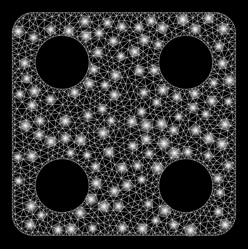 Bright Mesh Wire Frame Dice with Flash Spots Stock Vector ...