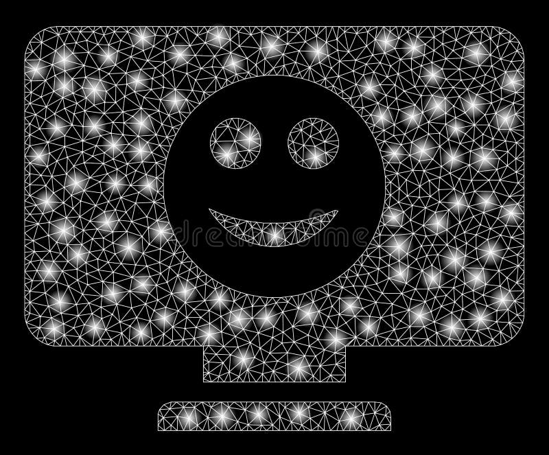Bright Mesh Wire Frame Display Smile with Flash Spots Stock Vector ...