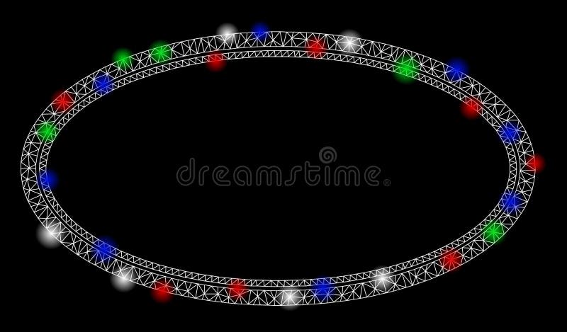 Double Oval Frame with Floral Elements Hand Drawn Raster Illustration ...