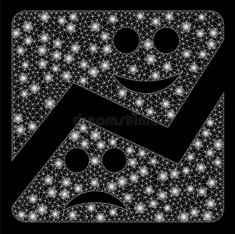 Bright Mesh Wire Frame Emotion Chart with Light Spots Stock Vector ...