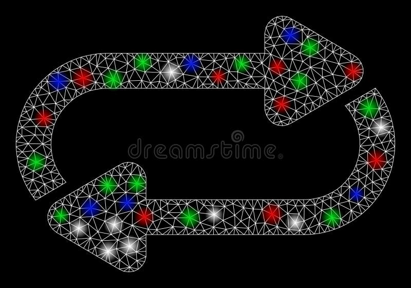 Bright Mesh Wire Frame Endless Repeat with Light Spots Stock Vector ...
