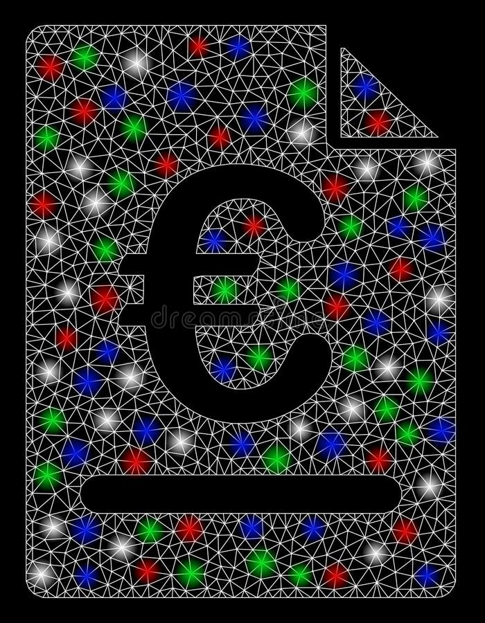 Bright Mesh Wire Frame Euro Invoice with Flare Spots Stock Vector ... Bright Mesh Wire Frame Euro Invoice with Flare Spots Stock Vector ...