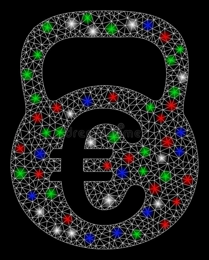 Bright Mesh Wire Frame Euro Weight with Light Spots Stock Vector ...