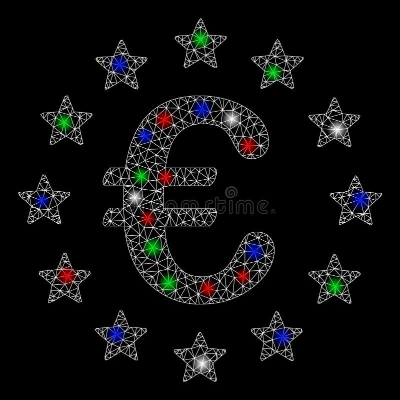 Bright Mesh Wire Frame European Union with Flash Spots Stock ...