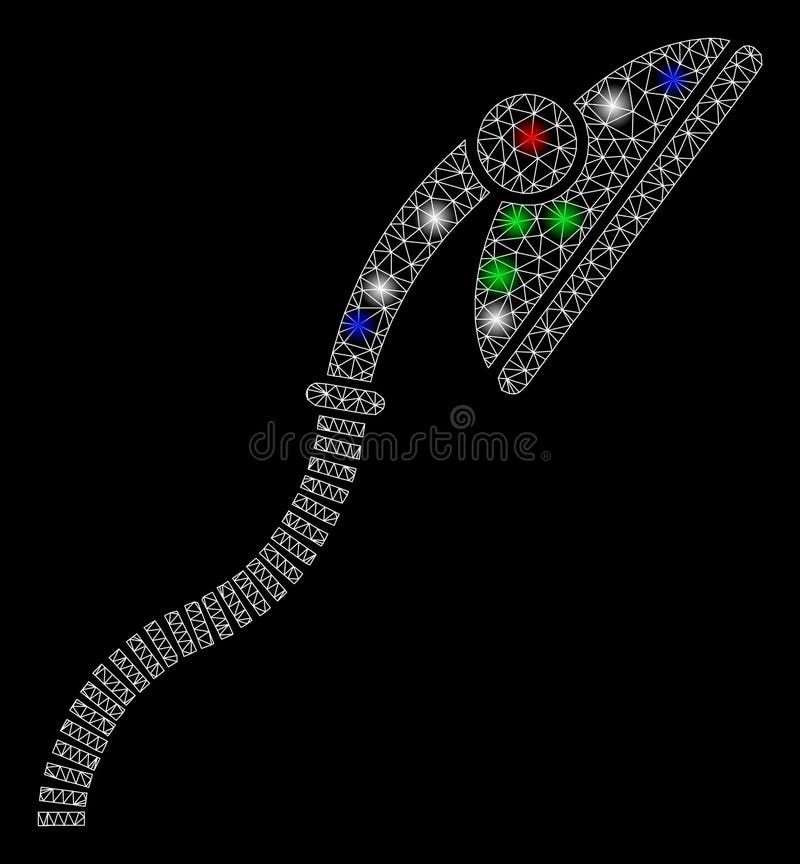 Bright Mesh Wire Frame Flexible Shower with Light Spots Stock Vector ...