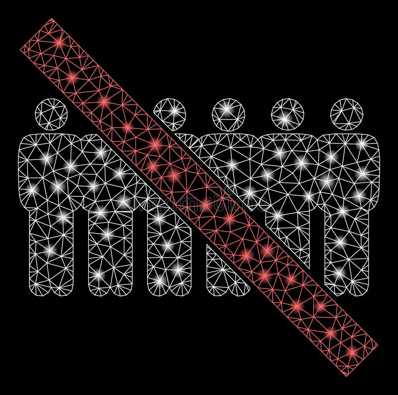 Bright Mesh Wire Frame Forbidden People Line with Flare Spots Stock ...