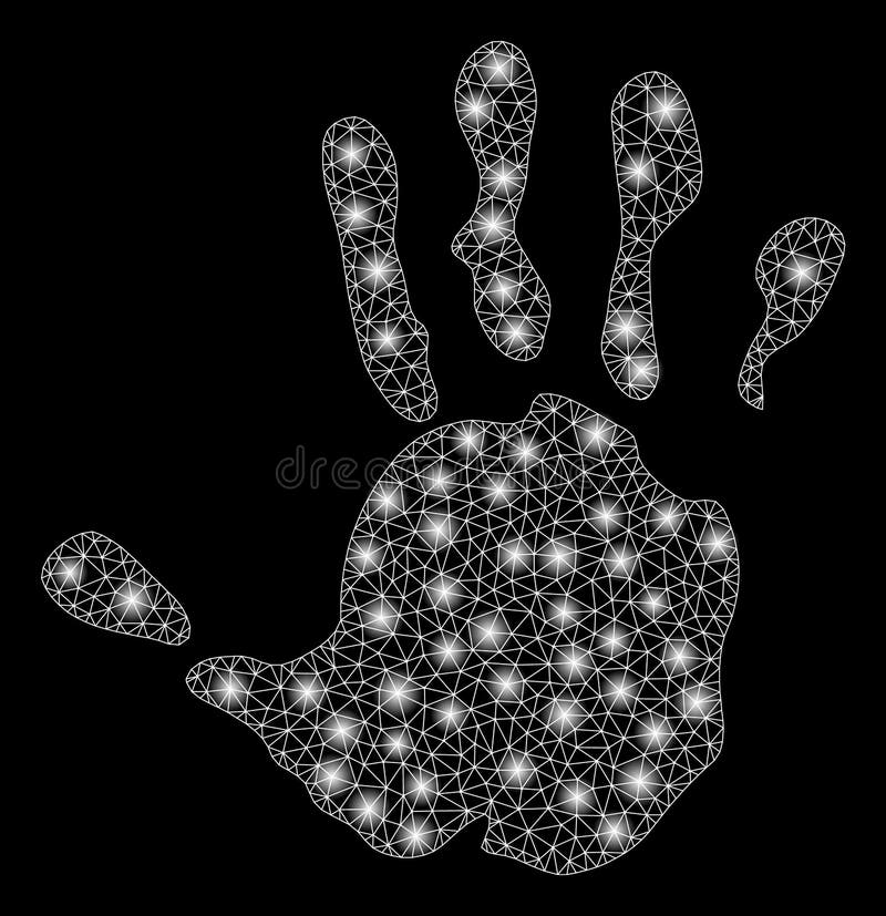 Bright Mesh Wire Frame Hand Print with Flash Spots Stock Vector ...
