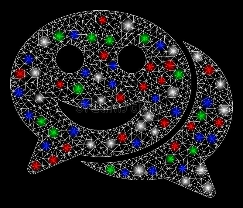 Bright Mesh Wire Frame Happy Chat with Flare Spots Stock Illustration ...