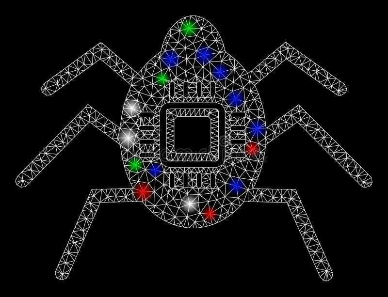 Bright Mesh Wire Frame Hardware Bug with Flare Spots Stock Vector ...