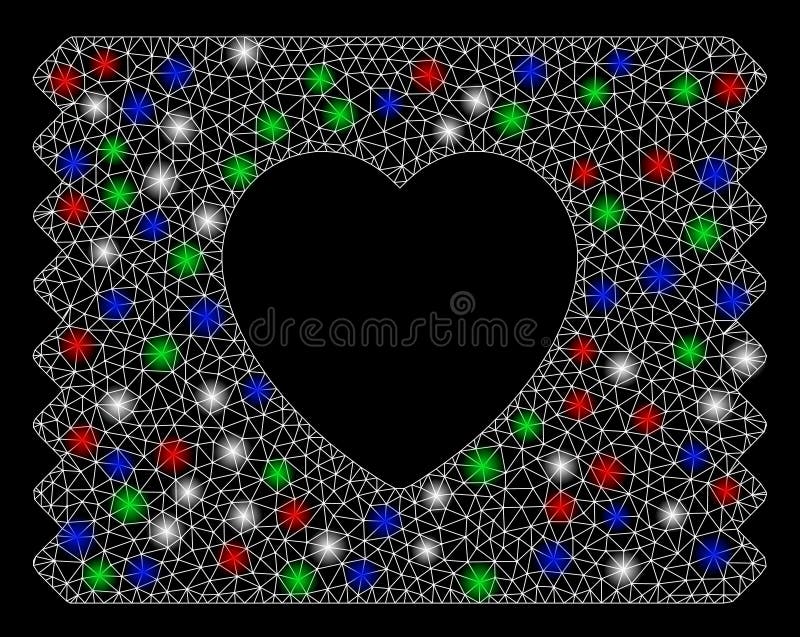 Bright Mesh Wire Frame Heart Condom Pack with Flash Spots Stock Vector ...