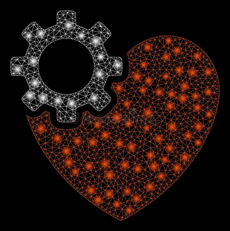 Bright Mesh Wire Frame Heart Surgery with Flare Spots Stock Vector ...