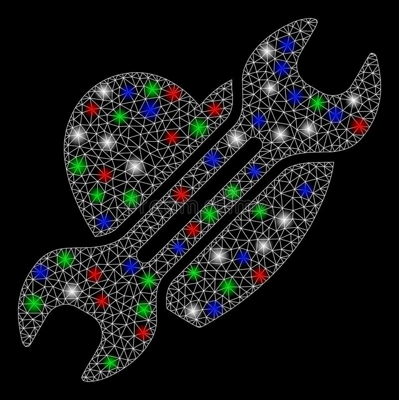 Bright Mesh Wire Frame Heart Surgery with Flash Spots Stock Vector ...