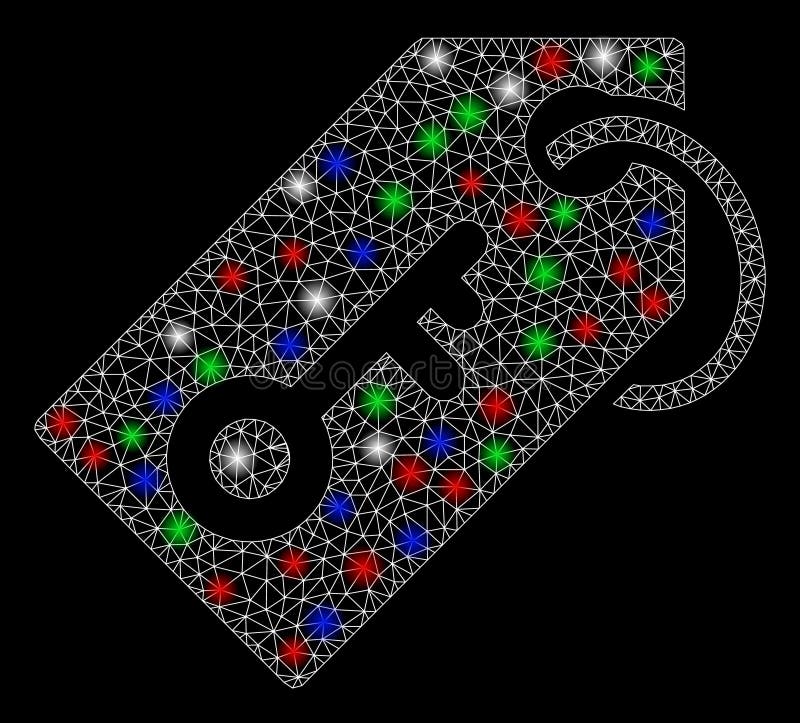 Bright Mesh Wire Frame Key Token with Flash Spots Stock Illustration ...