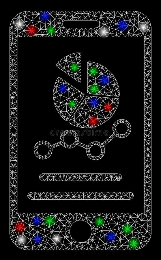 Bright Mesh Wire Frame Mobile Graphs with Flash Spots Stock Vector ...