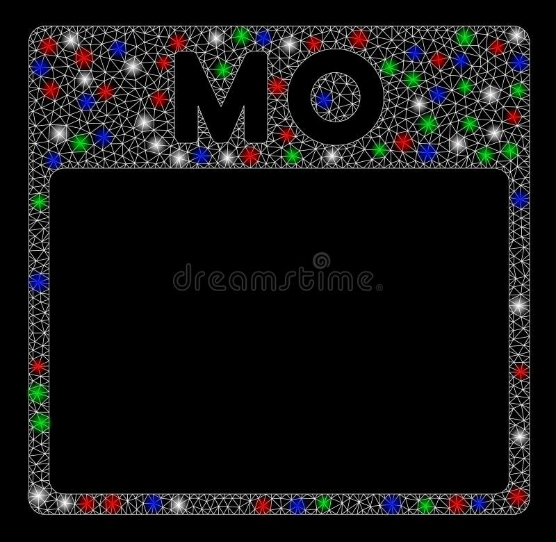 Bright Mesh Wire Frame Monday Calendar Page with Flare Spots Stock ...