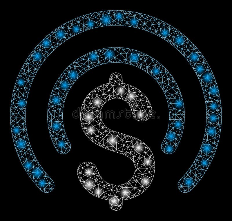 Bright Mesh Wire Frame Money Sphere with Light Spots Stock Vector ...