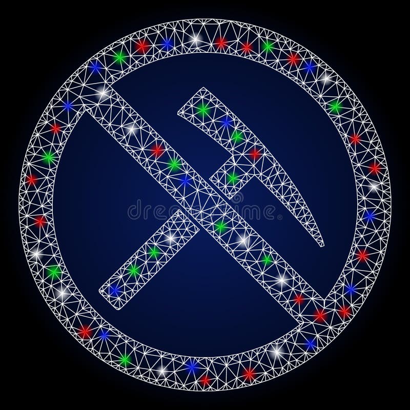 No Mining Tools Icon with Distress Work Permit Seal Stock Illustration ...