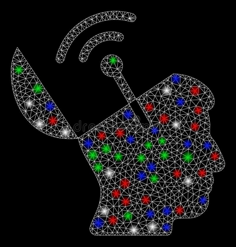 Bright Mesh Wire Frame Open Mind Radio Interface with Flare Spots Stock ...