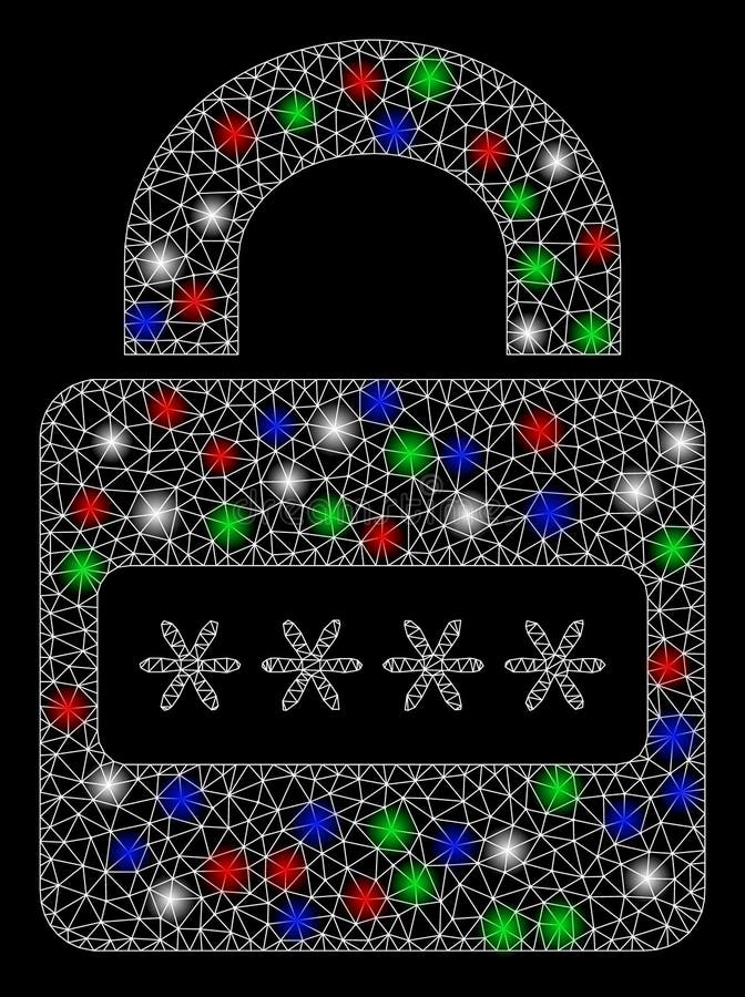 Bright Mesh Wire Frame Password Lock with Flare Spots Stock Vector ...