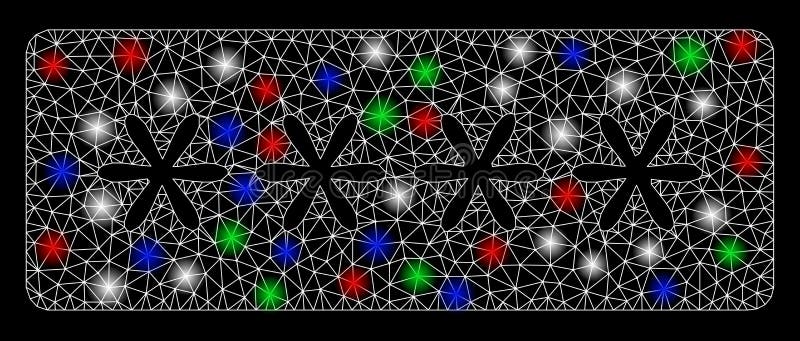 Bright Mesh Wire Frame Password Stars with Light Spots Stock Vector ...