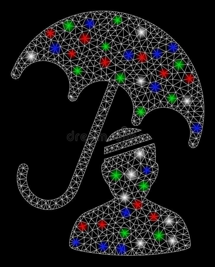 Bright Mesh Wire Frame Patient Umbrella Protection with Flash Spots ...