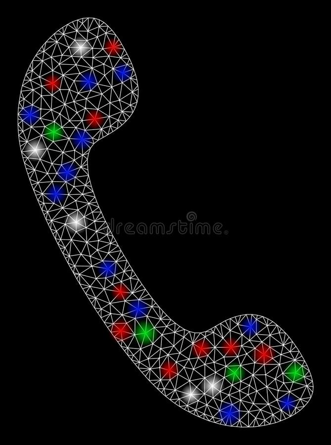 Bright Mesh Wire Frame Phone with Flash Spots Stock Vector ...