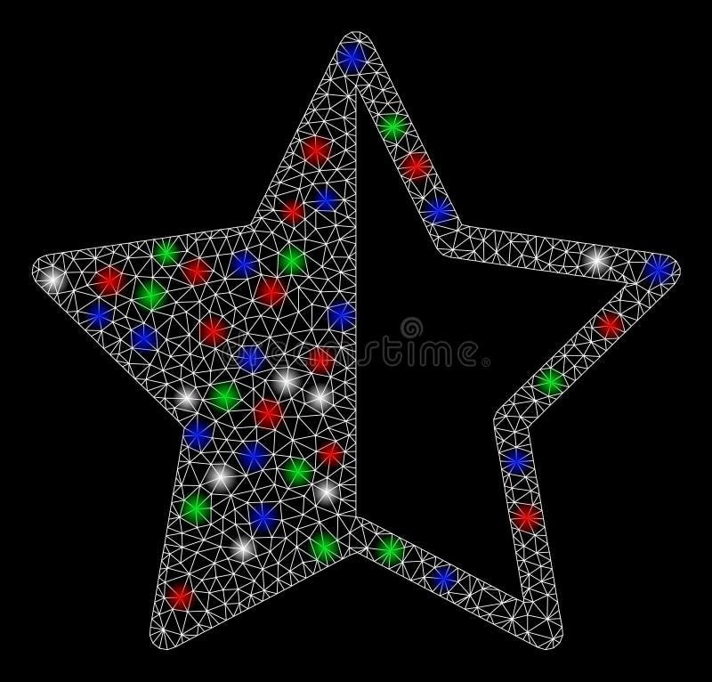 Bright Mesh Wire Frame Rating Star with Light Spots Stock Vector ...