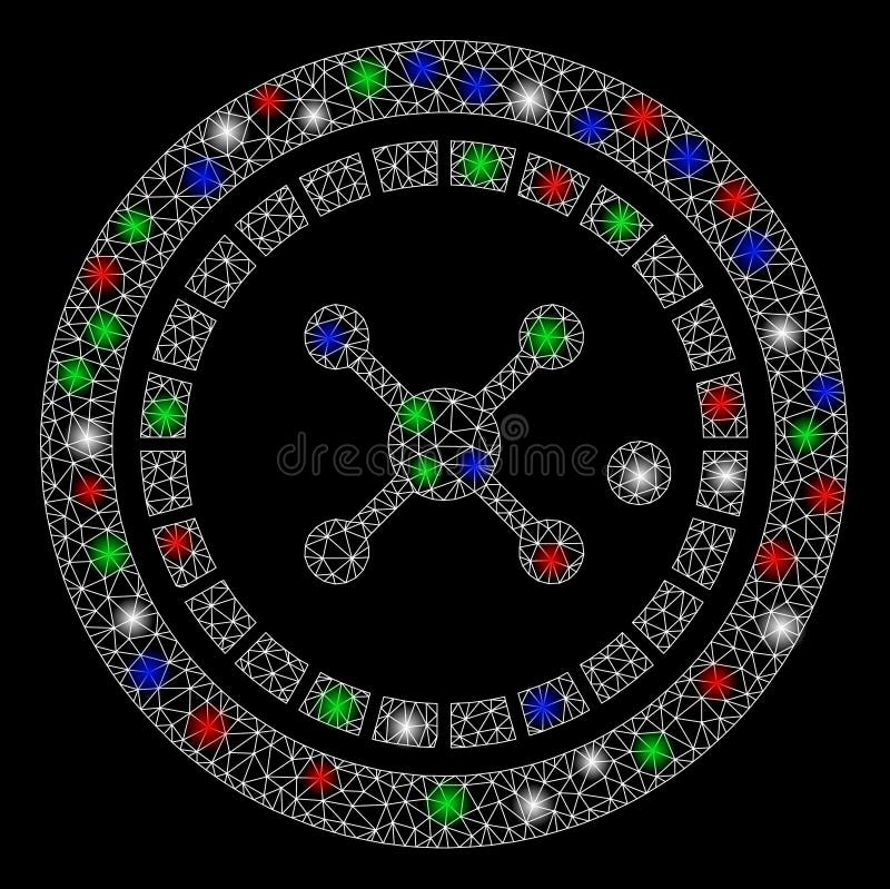Bright Mesh Wire Frame Roulette with Light Spots Stock Vector ...