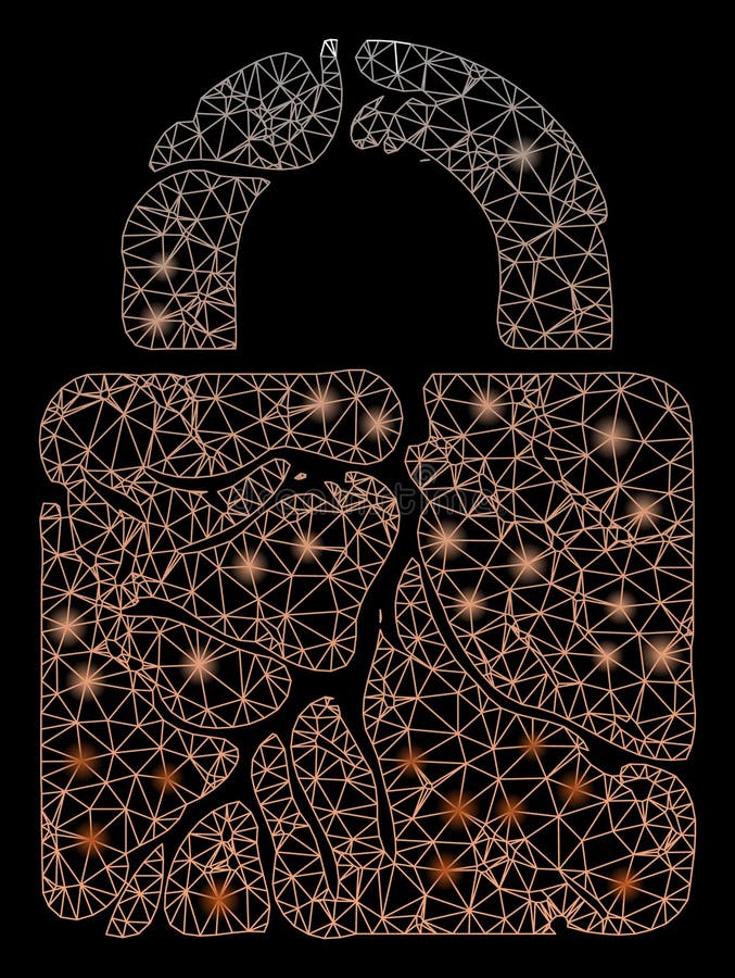 Bright Mesh Wire Frame Rust Lock with Flash Spots Stock Illustration ...